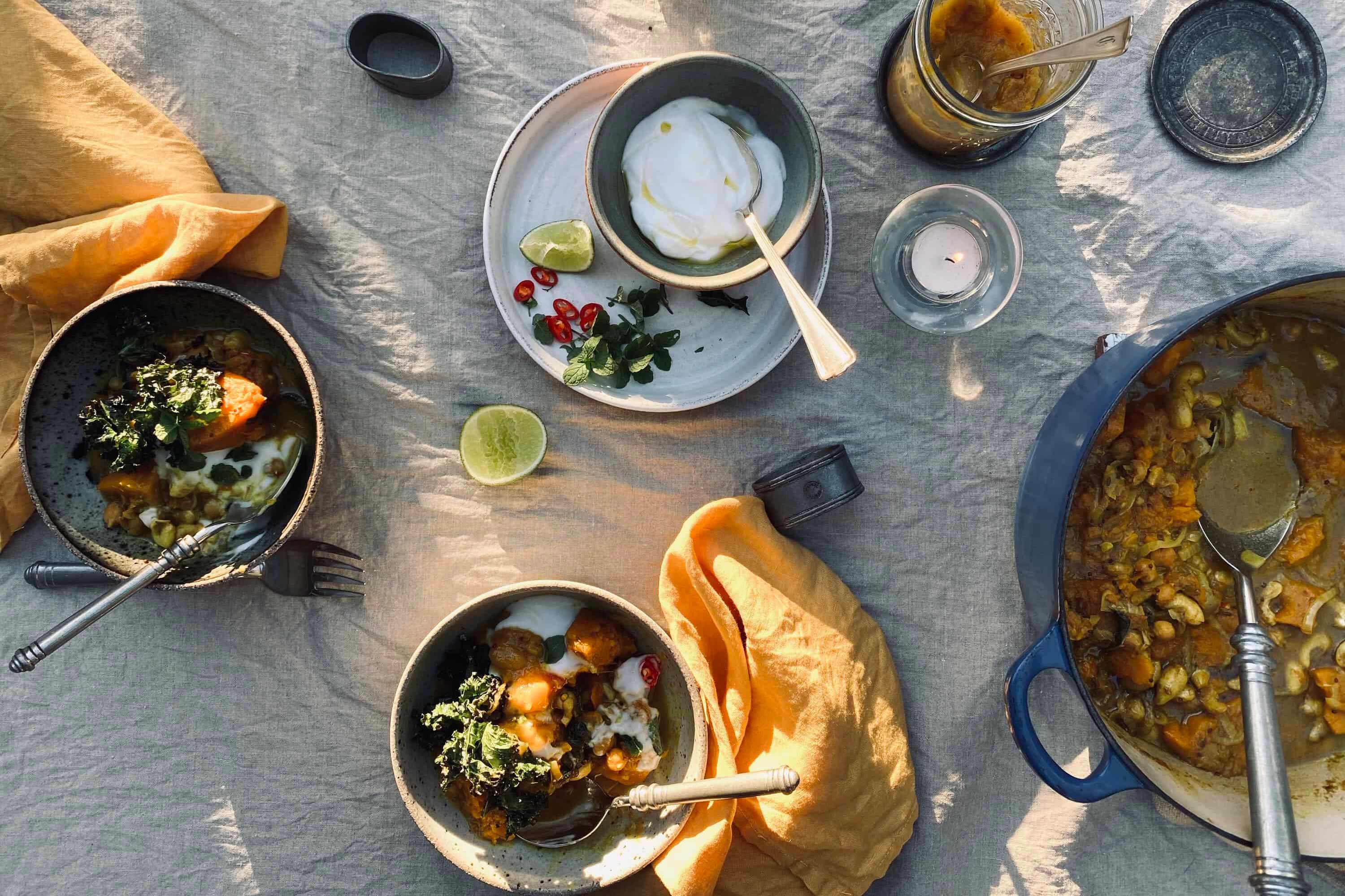 Pumpkin, Chickpea and Cashew Curry | IN BED USA